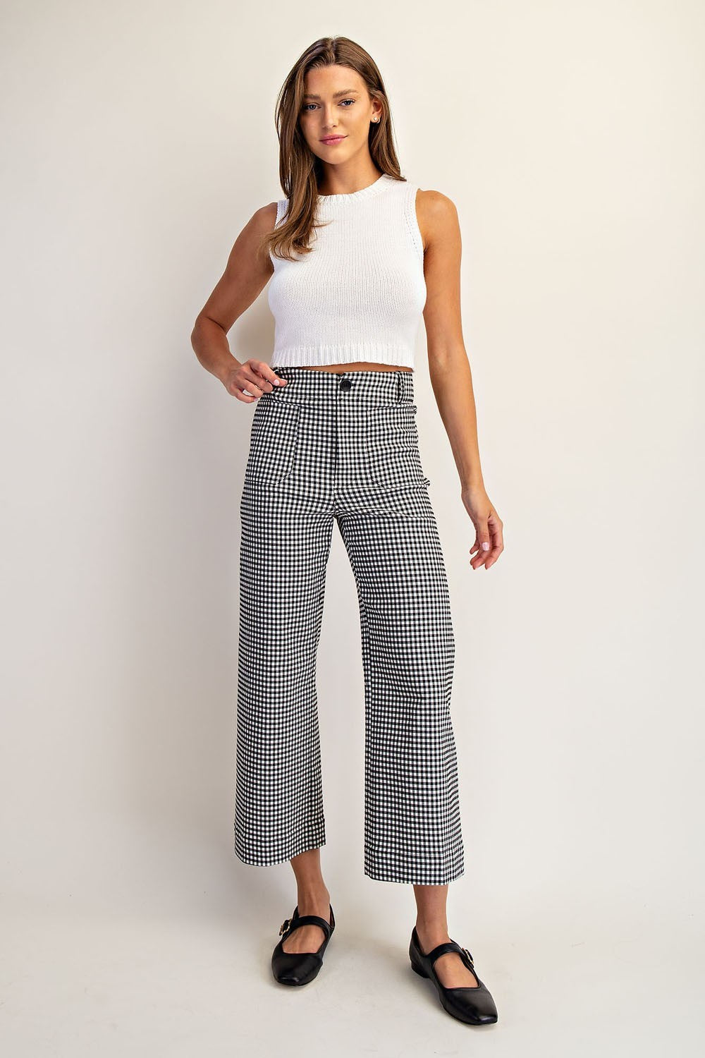 Gingham Straight Leg Pants – Details Boutique Shop